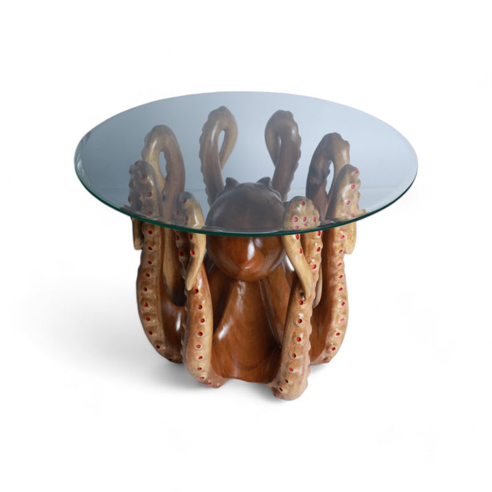 Handcrafted Decorative Wood Table with Octopus Sculpture Design |Code ...